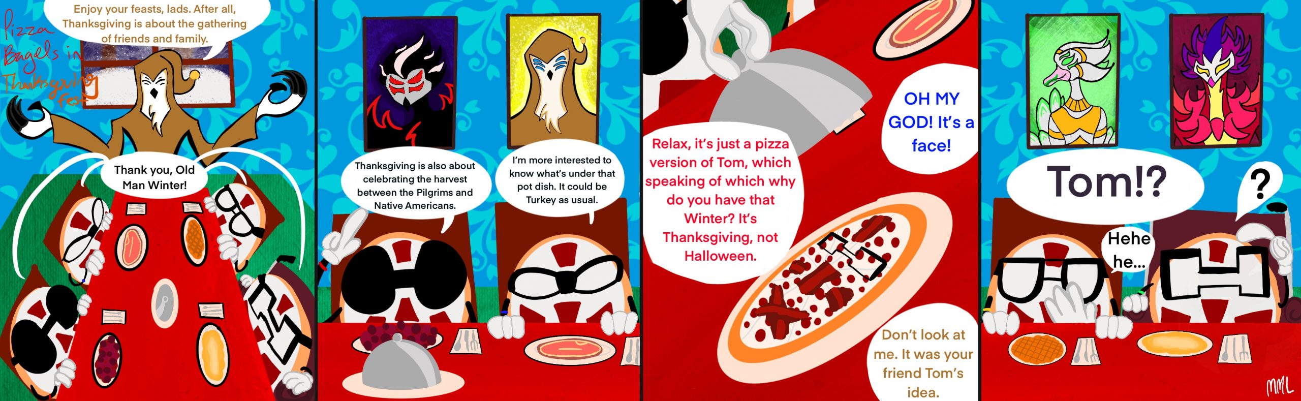 FEATURES: COMIC STRIP: Pizza Bagels in Thanksgiving Fest – The Bridge News