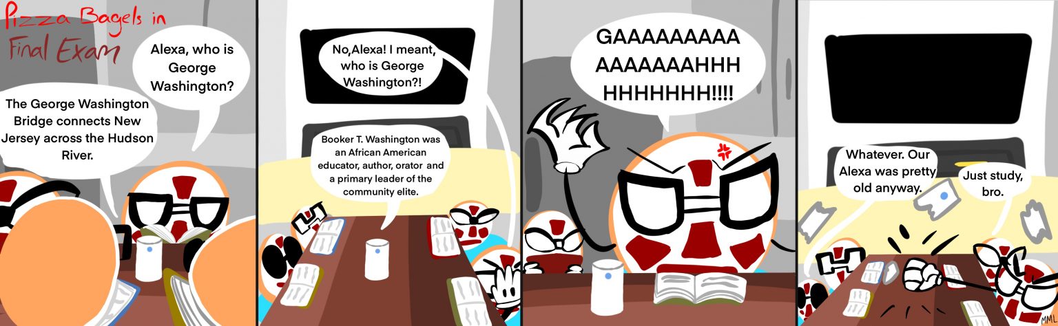 FEATURES: COMIC STRIP: Pizza Bagels in Final Exam – The Bridge News